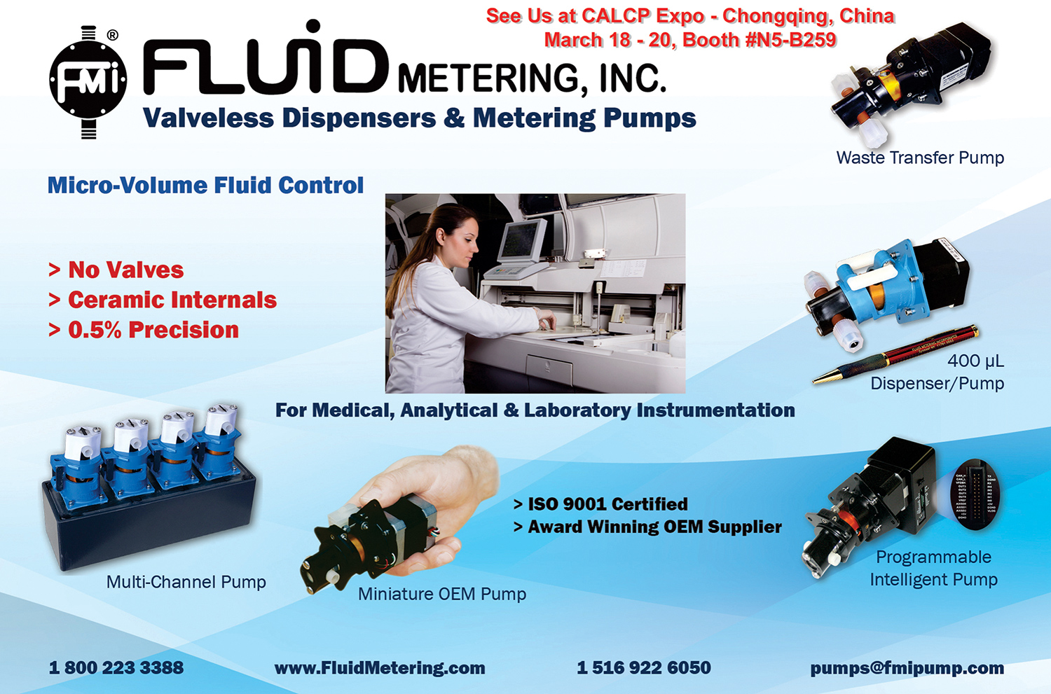 Valveless Dispensers & Metering Pumps - Clinical Laboratory int.