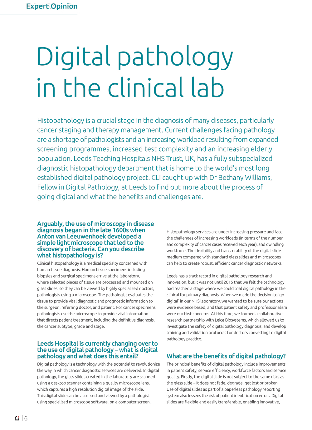Digital pathology in the clinical lab - Clinical Laboratory int.