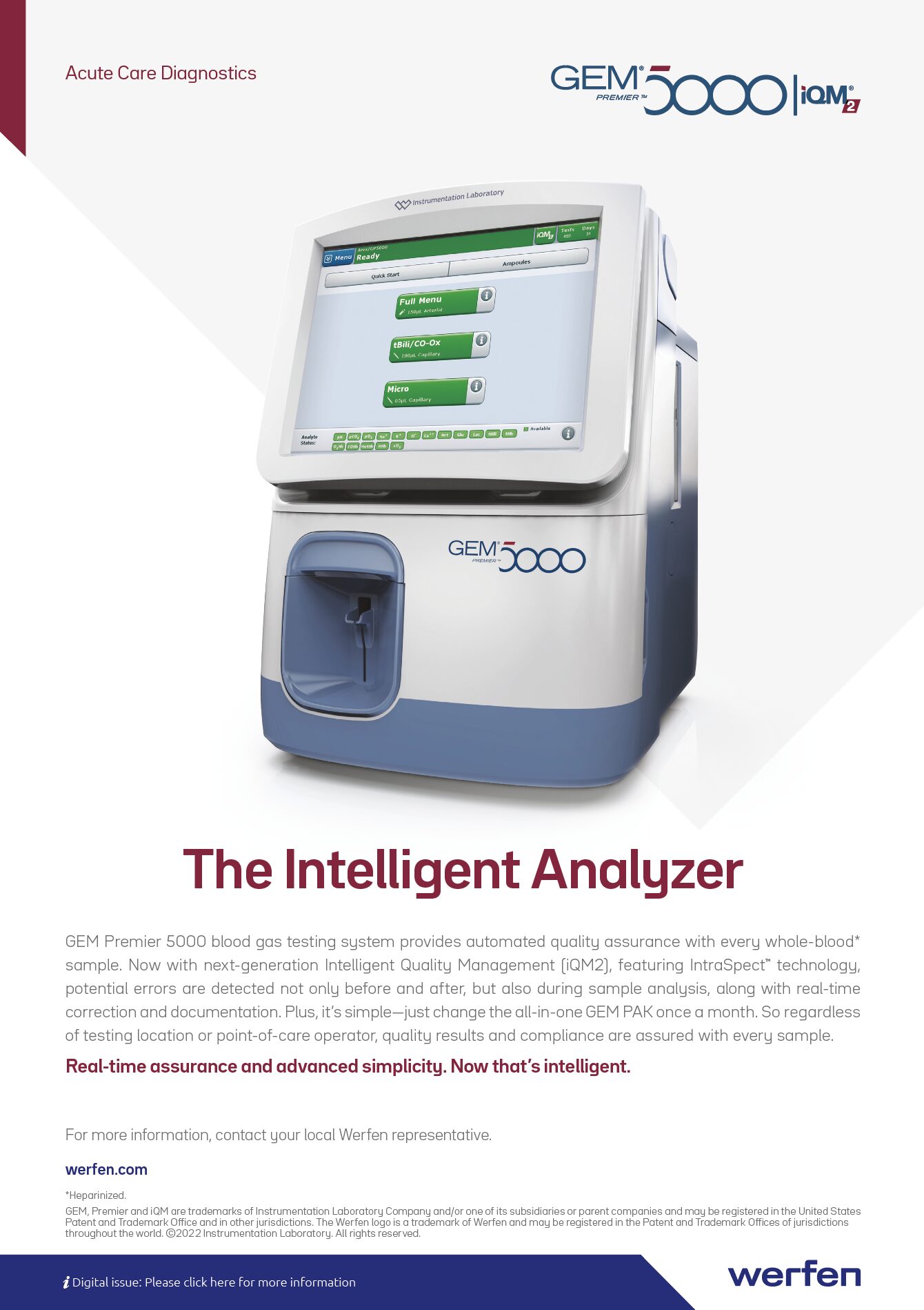 The Intelligent Analyzer GEM - Clinical Laboratory int.